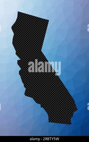 Polygonal map of California. Geometric illustration of the US state in ...