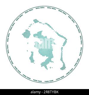 Bora Bora icon. Round logo with border map and title. Stylish badge ...
