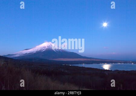 Fuji and Full Moon Stock Photo - Alamy