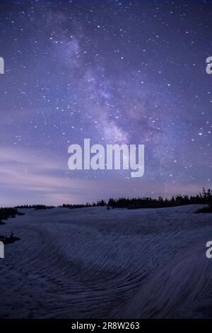 Lingering snow and Milky Way Stock Photo - Alamy