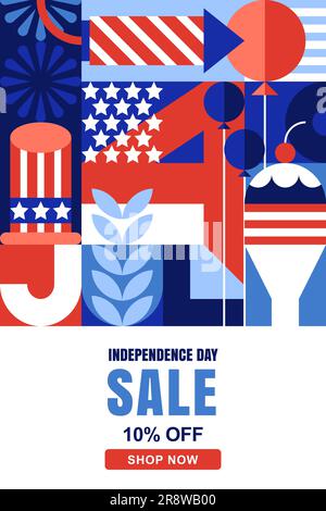 United States abstract flag symbols corner border frame background with ...