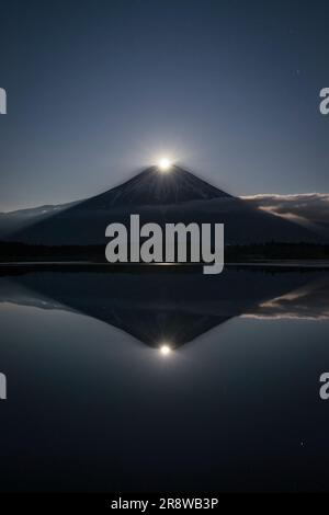 Fuji and Moon Stock Photo - Alamy