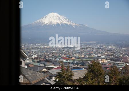 Fuji from the train window Stock Photo - Alamy
