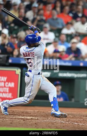New York Mets Starling Marte (6) bats during an MLB Spring Training ...