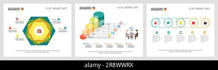 Colorful smart art charts set for presentation slide templates Stock ...