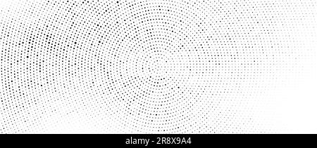 Radial halftone dots. Dotted stains gradient background. Concentric ...