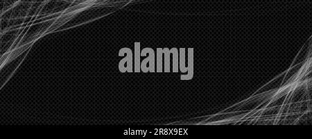 Halloween line cobweb effect vector horror frame. Spiderweb creepy ...