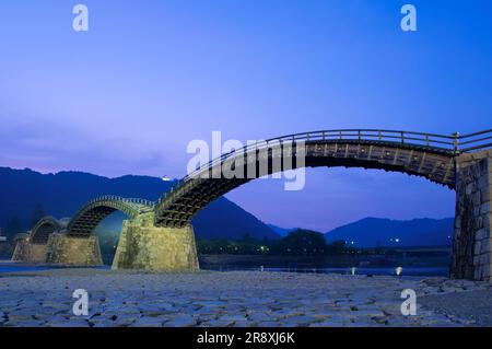 Kintai Bridge night view Stock Photo - Alamy
