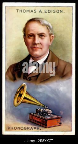Thomas Alva Edison - Vintage Cigarette Card Stock Photo - Alamy