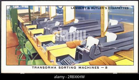Transorma Sorting Machines - Vintage Cigarette Card Stock Photo - Alamy