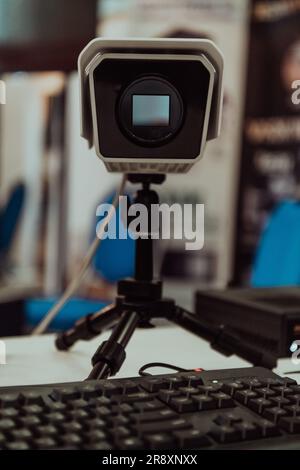 Presentation of new high-quality security cameras Stock Photo - Alamy