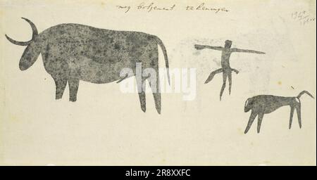 Copies after San rock-paintings of two animals, 1777 Stock Photo - Alamy