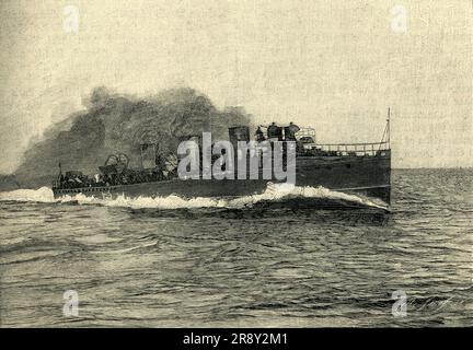 . Photograph of British torpedo boat destroyer HMS Chamois Stock Photo ...