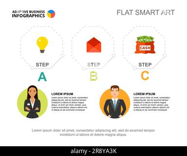 Three partners process chart template for presentation Stock Vector ...