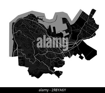 Haifa vector map. Detailed map of Haifa city administrative area ...