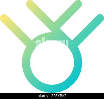 Ribbon medal, achievement gradient line vector icon, simple ...