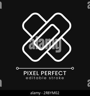 Healing patch pixel perfect white linear ui icon for dark theme Stock ...