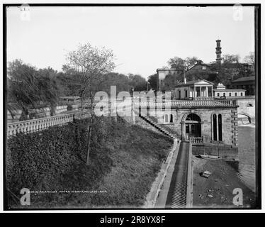 A photograph of the Fairmount Water Works in Philadelphia, capturing ...