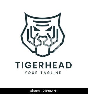 Modern abstract vector tiger logo template. Line art tiger Stock Vector ...