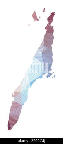 Low poly map of Cebu. Geometric illustration of the island. Cebu ...