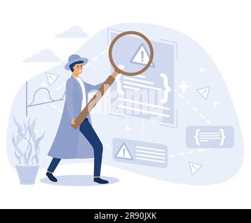 Debugging web application flat concept vector spot illustration Stock ...