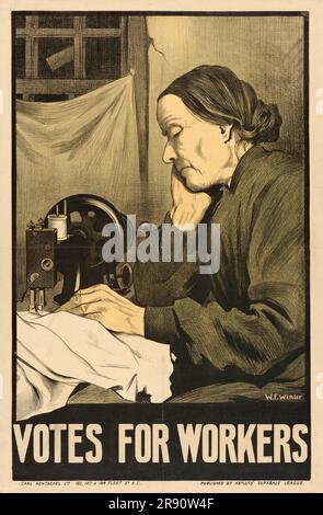 A poster promoting the rights of women to vote. It lists the things a ...