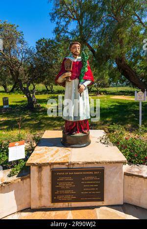 Statue of San Ramon at the Chapel of San Ramon, Santa Barbara County ...