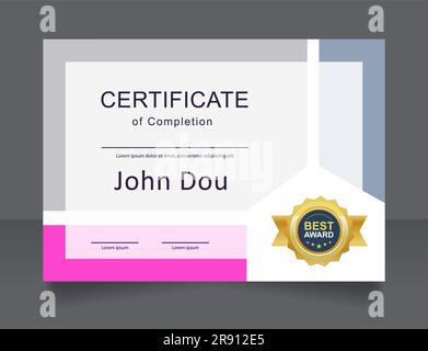 Artist school completion certificate design templates set Stock Vector ...