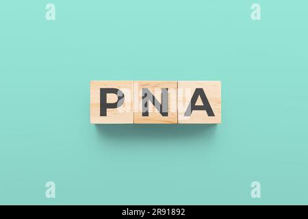 PNA (Pneumonia) wooden cubes on blue background with white lung icon ...