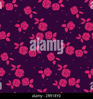 Floral viva magenta seamless vector pattern. Color of the year girly ...