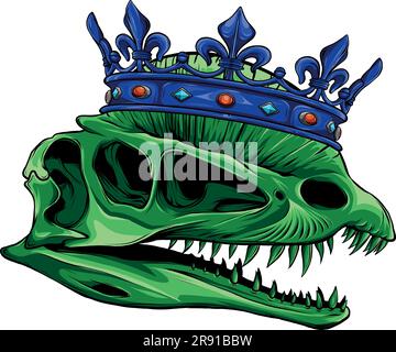 Vector skull of Tyrannosaurus rex with crown Stock Vector Image & Art - Alamy