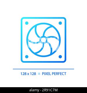 Pixel art design of the Fan. Vector illustration. Yellow Fan icon in ...