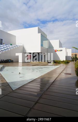 BILLUND, DENMARK –21 AUG 2022- View of Lego House, known as Home of the Brick, located near ...