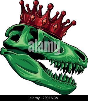 Vector skull of Tyrannosaurus rex with crown Stock Vector Image & Art - Alamy