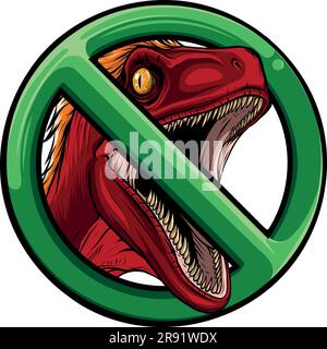 vector illustration of symbol Prohibited tyrannosaurus Rex Stock Vector ...
