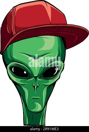 vector illustration of alien gangster on white background Stock Vector ...