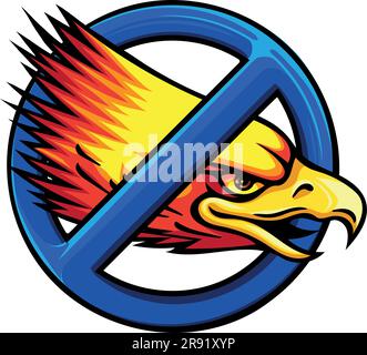 Vector forbidden sign with flying bird isolated from background ...