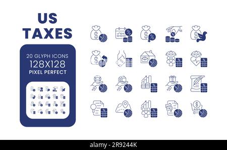 US taxes black solid desktop icons pack Stock Vector Image & Art - Alamy