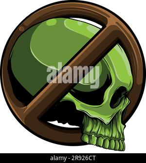 No Skull Symbol Isolated on White Background. Eskeleton Head Vector ...