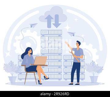 Online database, cloud disk. Data storage, information base, computer application. PC user ...