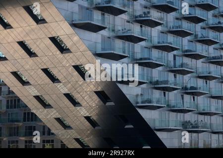 Netherlands, North Holland, Amsterdam, Rows of balconies of Sluishuis ...
