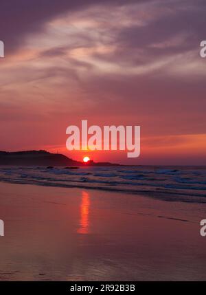 Midsummer sunset at Banff beach, Moray Stock Photo - Alamy