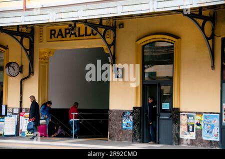 Iron accents on the Rapallo railway station, Italian Rivera, Italy ...