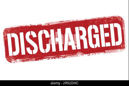 Grunge red discharge word rubber seal stamp on white background Stock ...