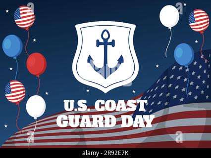 United States Coast Guard Day Vector Illustration on August 4 with ...