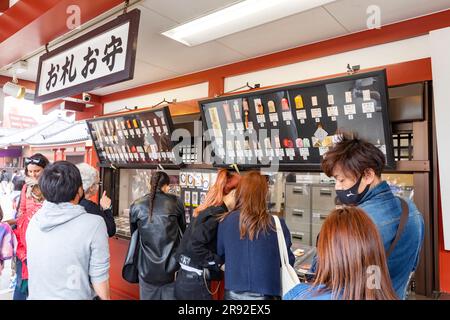 Sensoji Temple Tokyo Tourists are buying some amulet and talisman at ...
