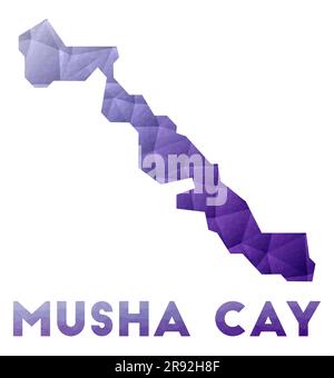 Musha Cay icon. Island map on dark background. Stylish Musha Cay map ...