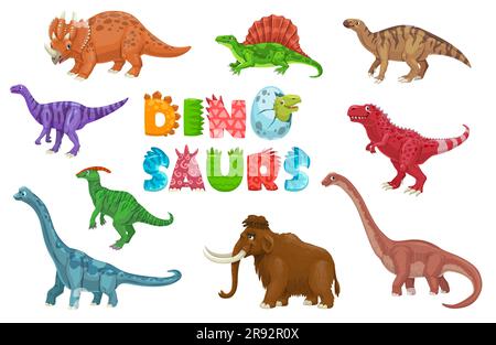 Plateosaurus Dinosaur Cartoon Character Vector Illustration Stock ...