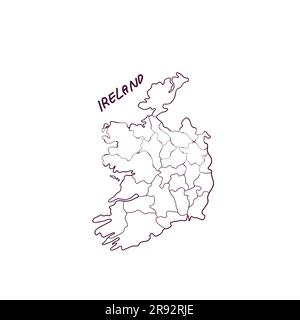 Ireland map hand drawn sketch. Vector concept illustration flag ...