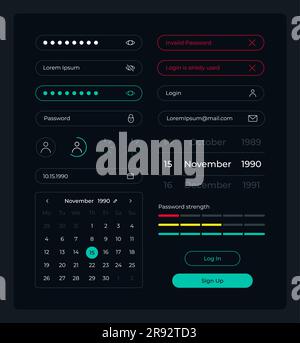 User protection UI elements kit Stock Vector Image & Art - Alamy